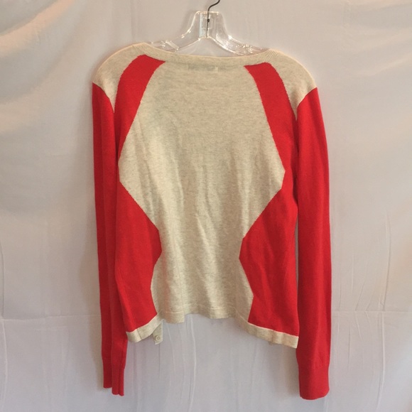 CAbi | Sweaters | Cabi Red And Beige Button Down Cardigan Medium | Poshmark